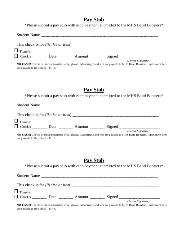 Pay Stub Template 7 Free Word PDF Documents Download