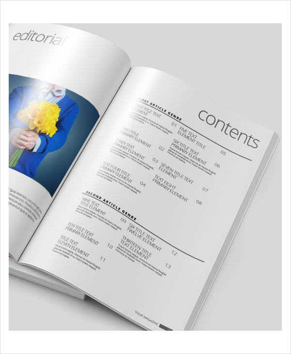 Table Of Contents Template - 10+ Free Word, PDF, PSD Documents Download