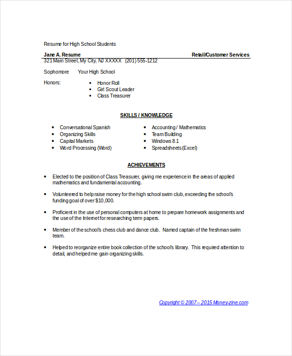 9+ Student Resume Templates - PDF, DOC
