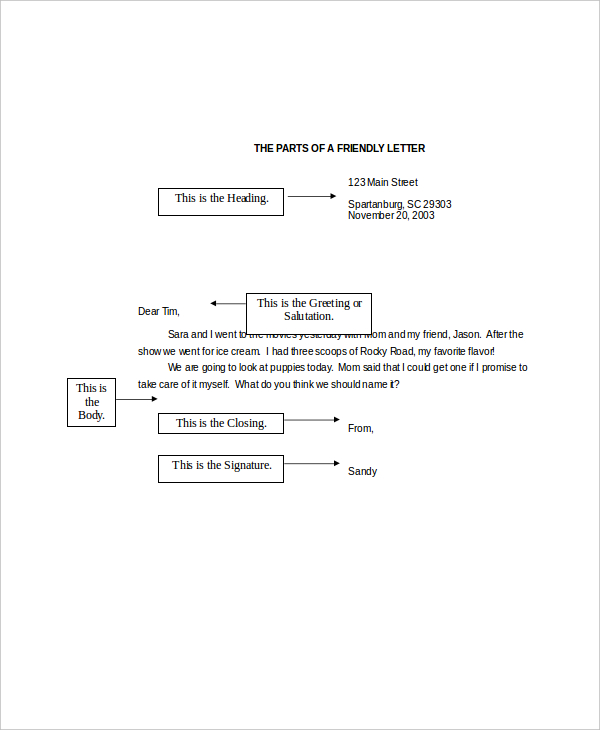 18+ Friendly Letter Format - Sample, Example, Format