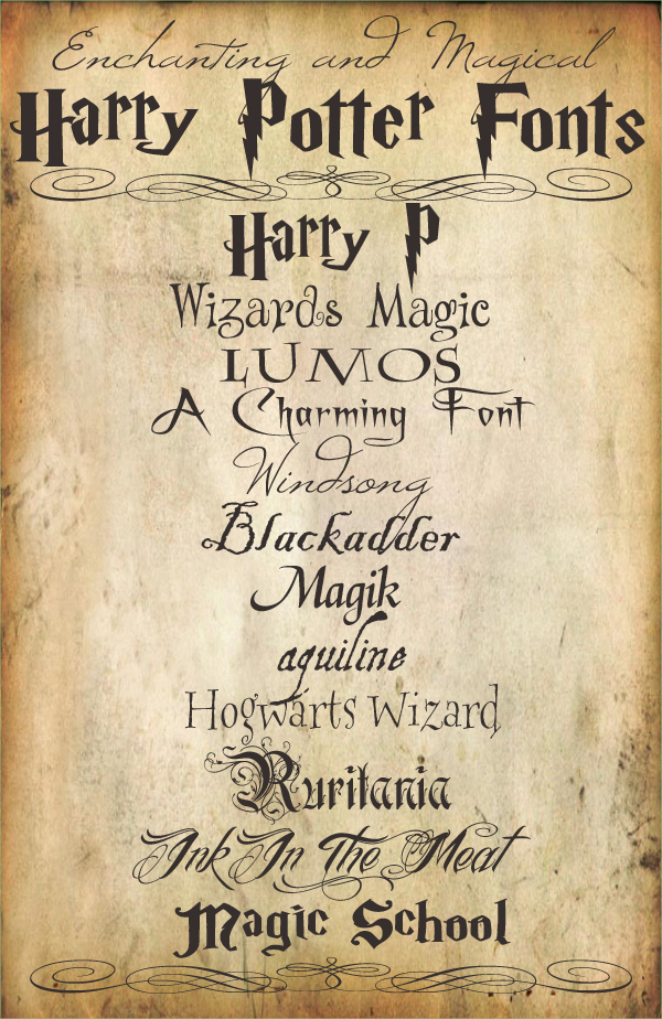 14 Free Harry Potter Fonts TTF OTF Free Premium Templates