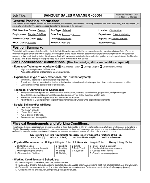 14 Sales Manager Job Descriptions Free Sample Example Format