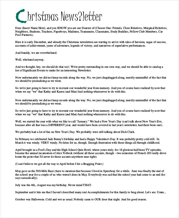 Christmas Letters 16 Free PDF Documents Download