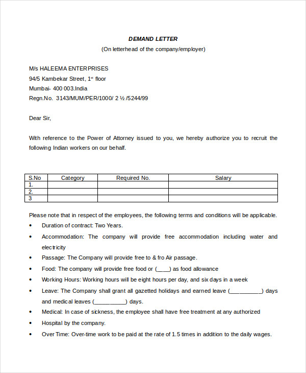 Demand Letter - 15+ Free Word, PDF Documents Download