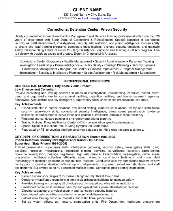 Security Guard Resume - 5+ Free Sample, Example, Format