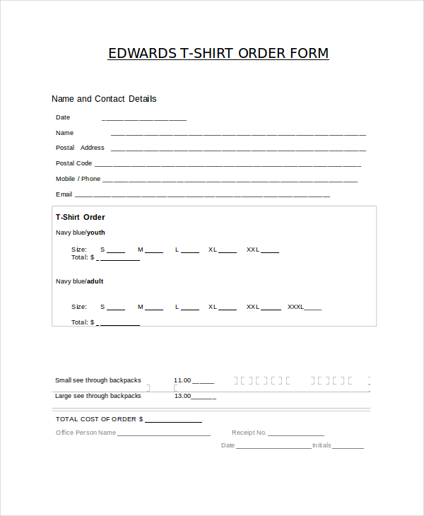 Order Form Template - 12+ Free Word, PDF Documents Download