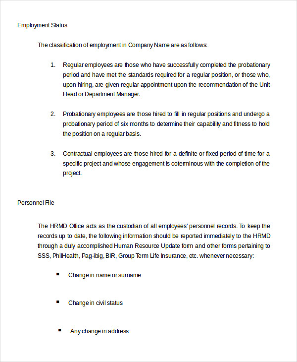 Employee Handbook Template - 12+ Free Sample, Example, Format