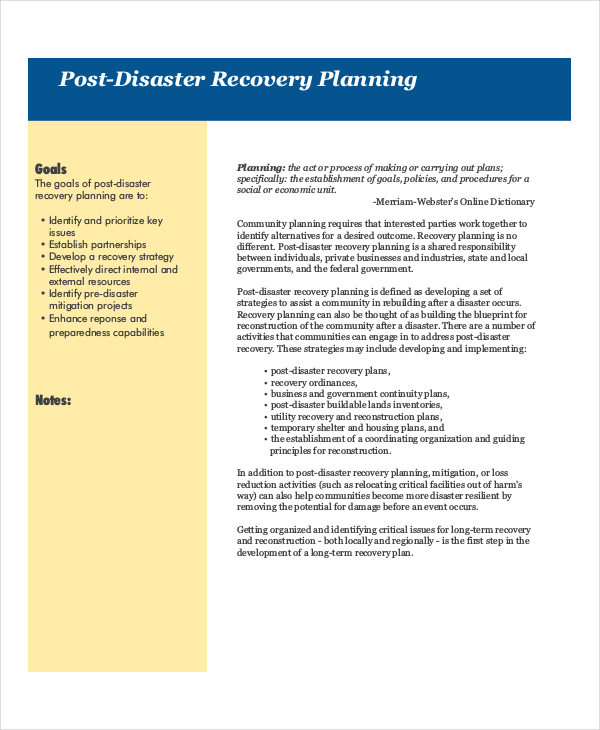 13+ Disaster Recovery Plan Templates - Free Sample, Example, Format