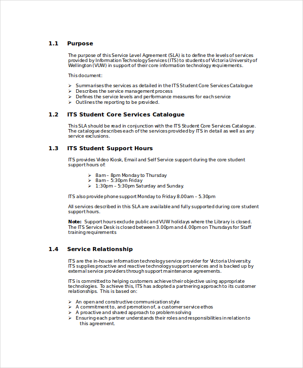 Service Level Agreement - 22+ Free PDF, Word, PSD Documents Download