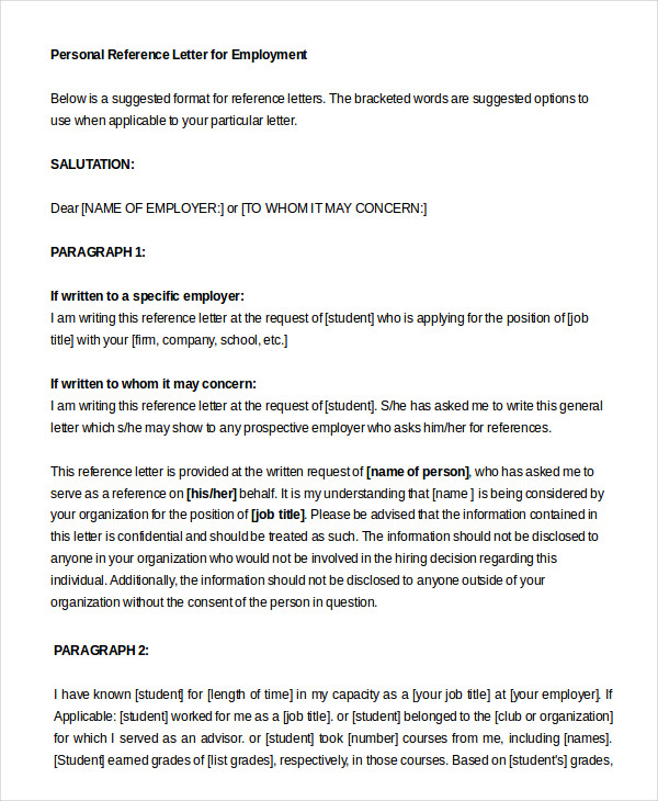 Printable Personal Reference Letter - 15+ Free Word, PDF Documents Download