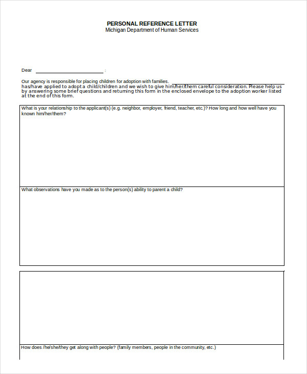  17 Personal Character Reference Letter Family Member Character