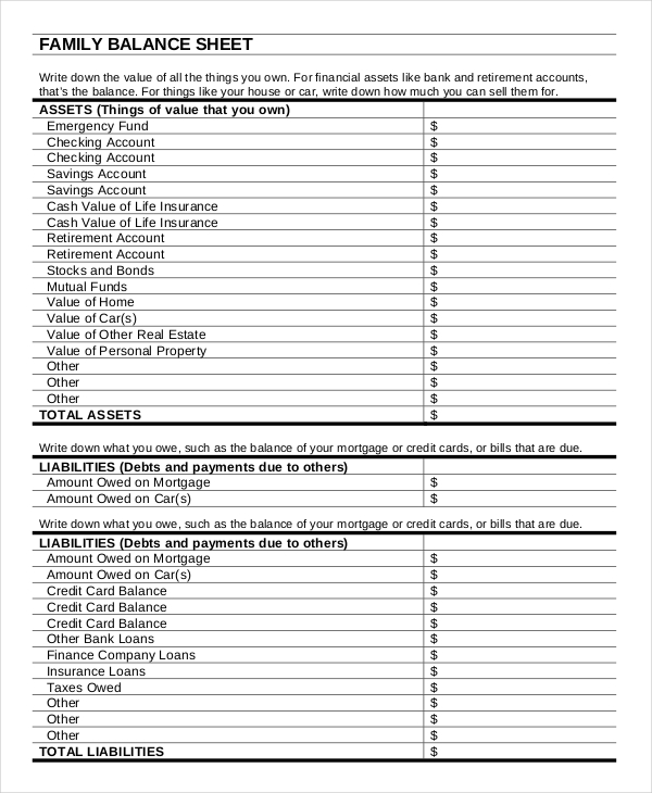 Balance Sheet 22 Free Word Excel PDF Documents Download