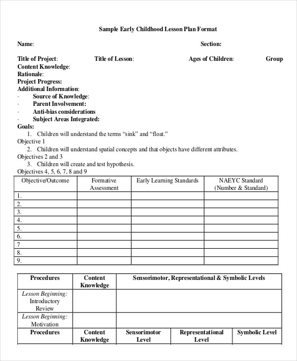 Lesson Plan Template 22 Free Word PDF Documents Download