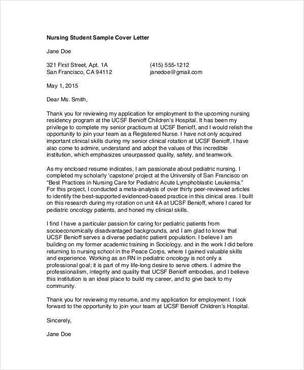 Trending Resume Cover Letter Examples Nursing Background Gover