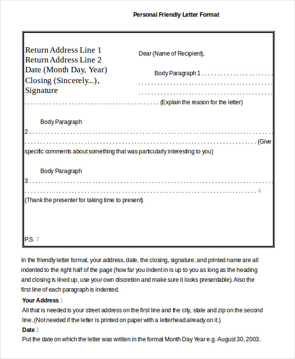 Personal Letter Format - 10+ Free Word, PDF Documents Download