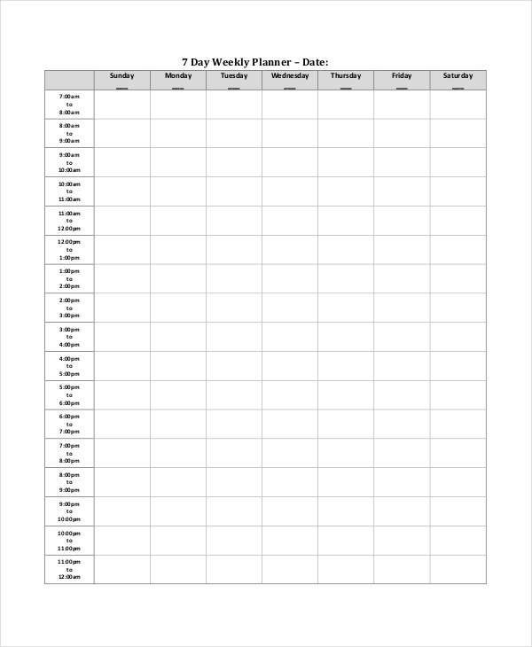 Weekly Planner Template - 24+ Free PDF, Word Documents Download