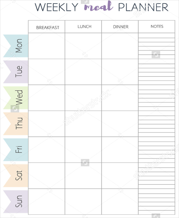 Meal Plan Template 22 Free Word PDF PSD Vector Format Download