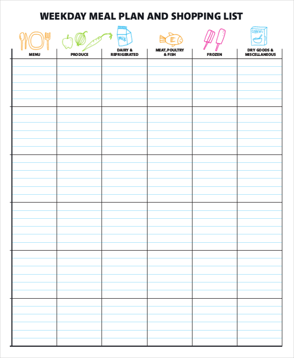 Meal Plan Template - 22+ Free Word, PDF, PSD, Vector Format Download