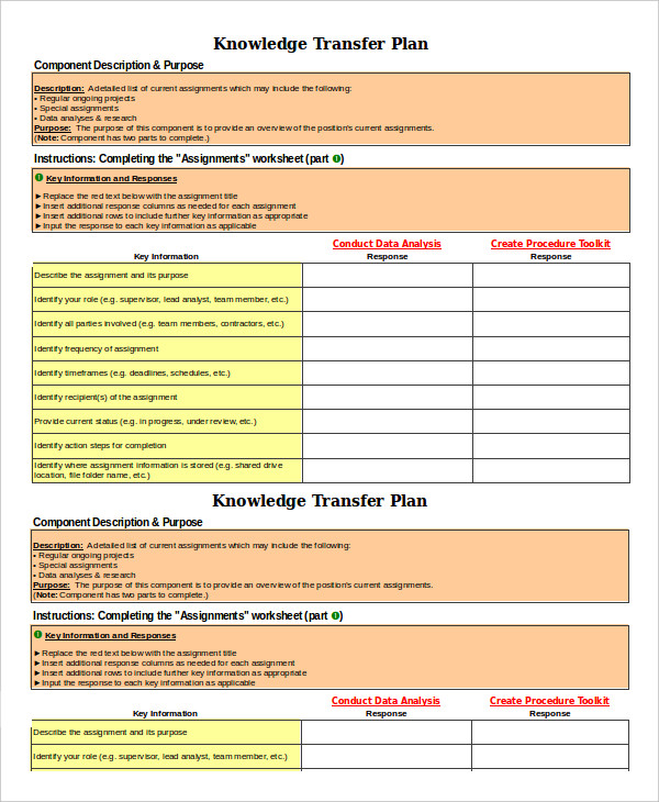 Role Transition Plan Template Free Free Printable Templates