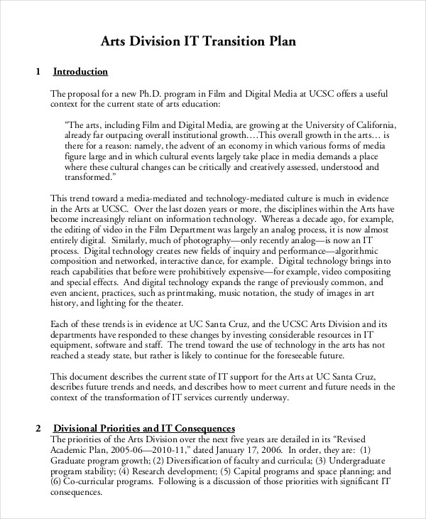 8+Transition Plan Templates - Word, PDF