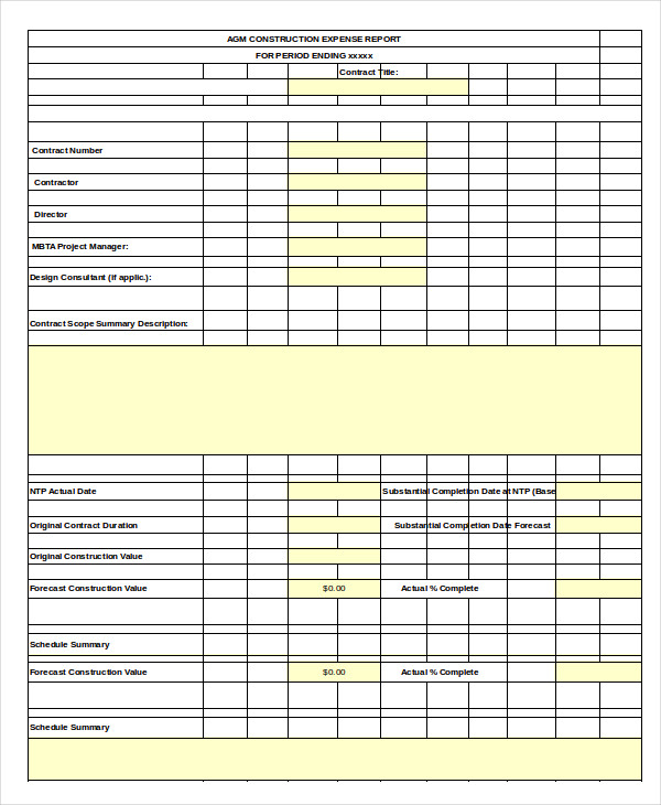 Expense Report Template 21 Free Sample Example Format