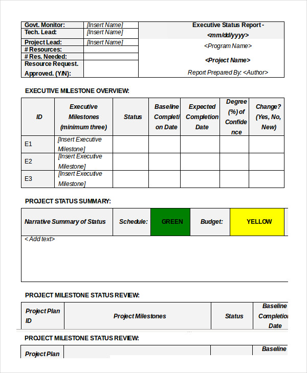 Status Report Template | Free Word Templates