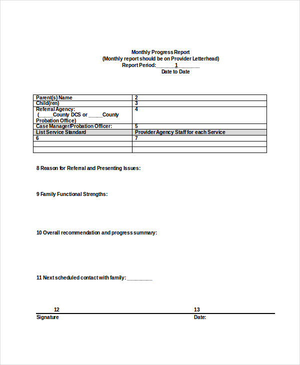Progress Report Template 55 Free PDF MS Word Google Docs Apple Pages Download