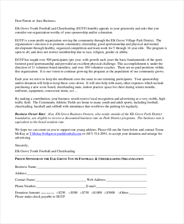 32 Examples Of Sponsorship Letters Word PDF Google Docs