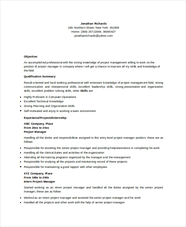 15 Manager Resume Templates PDF DOC