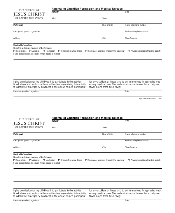10+ Medical Release Forms - Free Sample, Example, Format