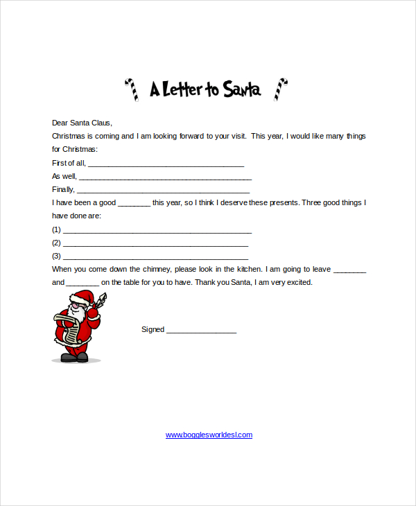 Santa Letter Template 9 Free Word PDF PSD Documents Download