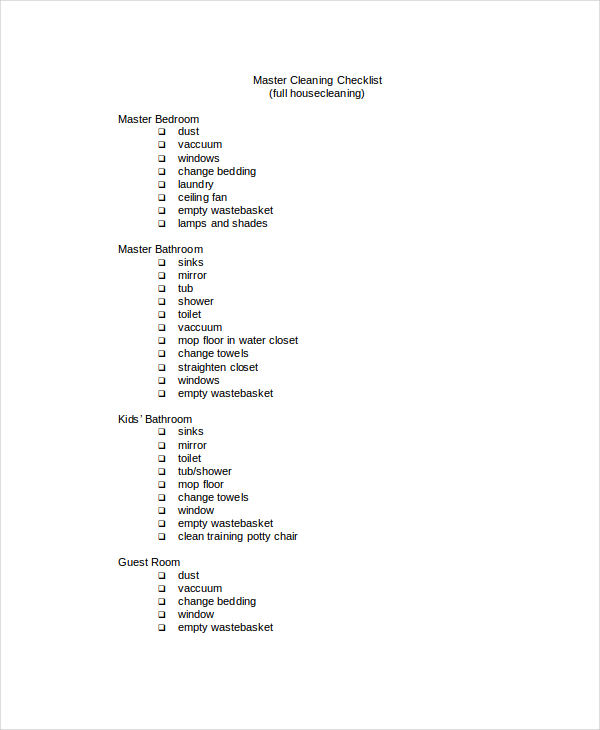 Checklist Template - 19+ Free Word, Excel, PDF Documents Download