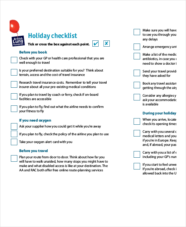 Checklist Template - 19+ Free Word, Excel, PDF Documents Download