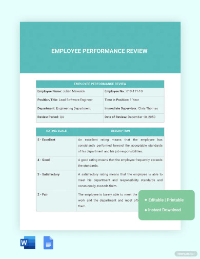 Employee Review Templates - 21+ Free PDF Documents Download