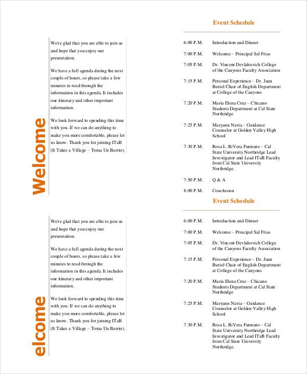 46 Sample Event Program Templates PSD AI