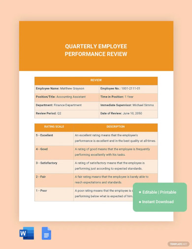 Employee Review Templates - 21+ Free PDF Documents Download