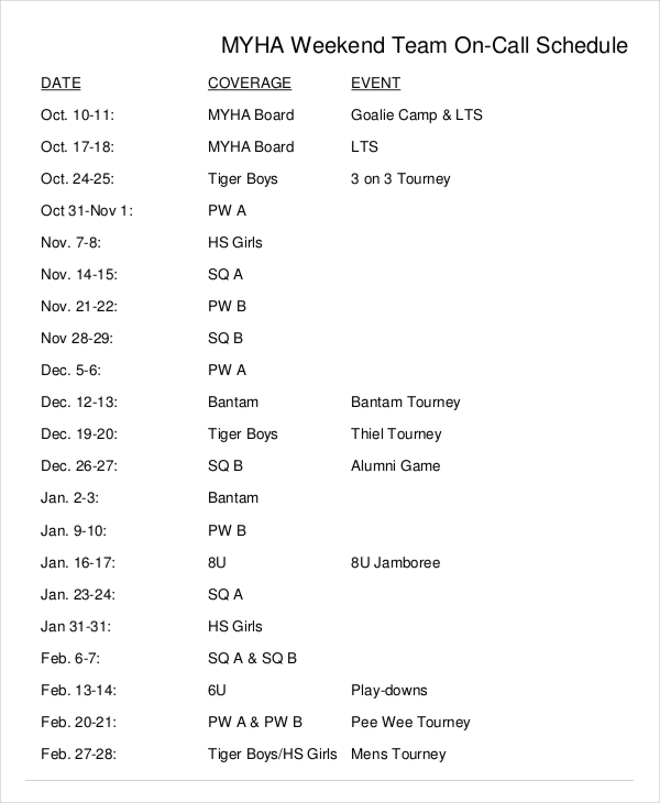 35+ Schedule Templates