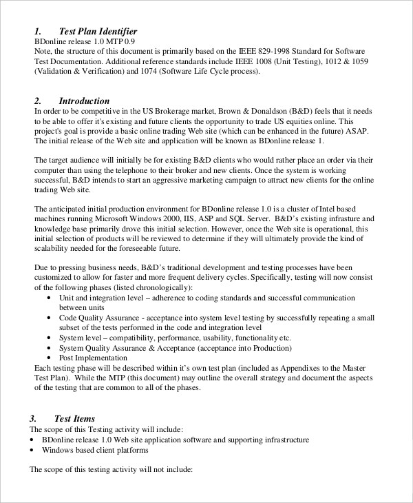 26+ Simple Test Plan Templates - Word, PDF