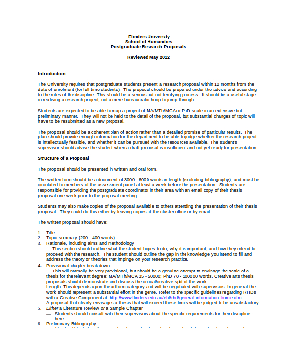 20+ Research Proposal Template Samples - Word, PDF, Pages