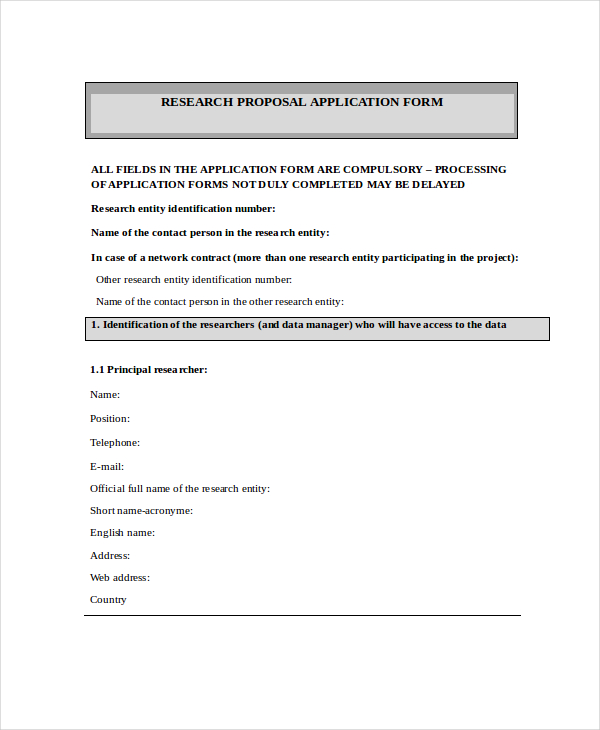 20+ Research Proposal Template Samples - Word, PDF, Pages