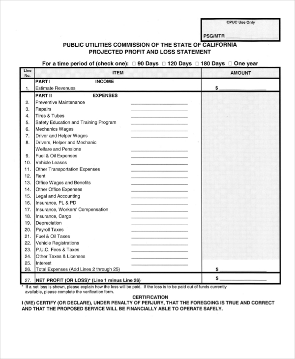 Profit Loss Statement Template 13 Free PDF Excel Documents Download