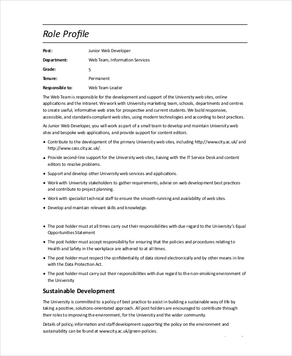 Web Developer Job Description Impressed Storage