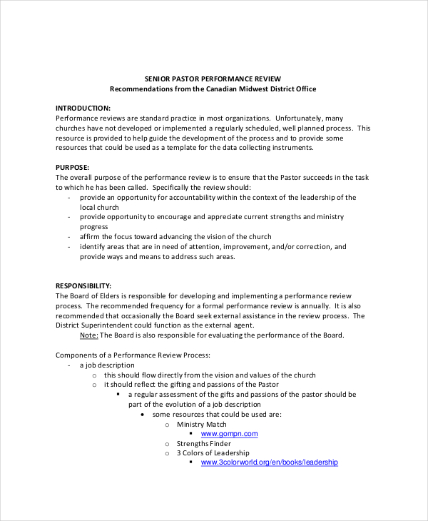 Performance Review Template - 11+ Free Word, PDF Documents Download