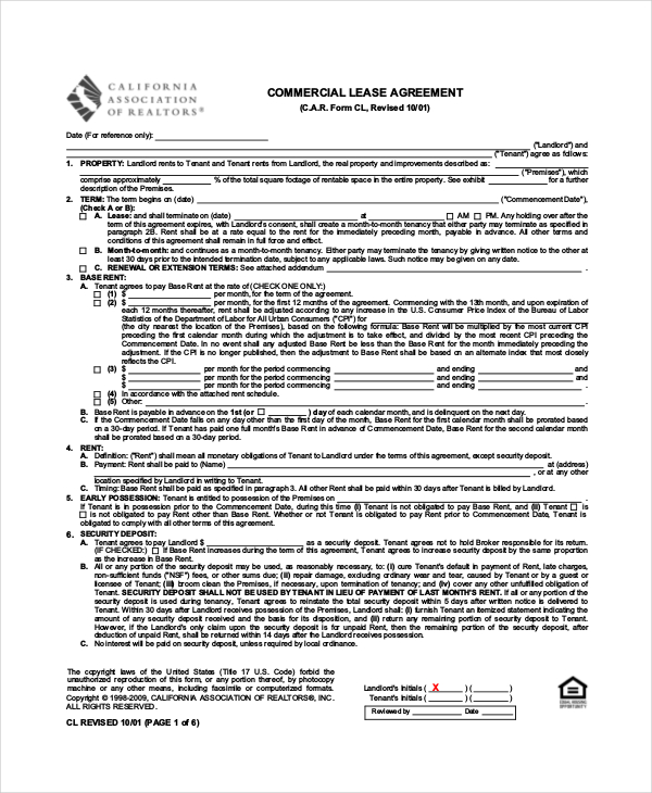 14+ Commercial Lease Agreements - Word, PDF, Pages
