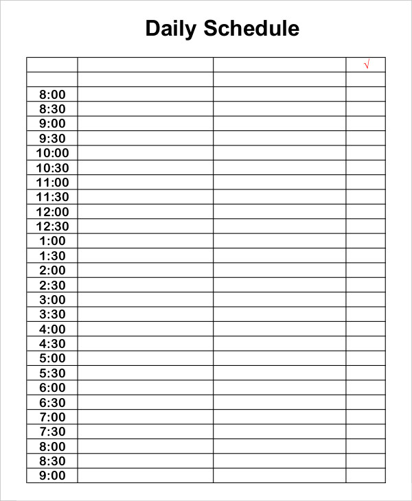 Hourly Planner Template Excel DocTemplates