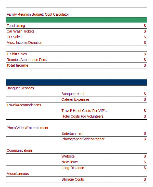 Family Budget Templates 18 Free Printable Doc Xlsx PDF Formats 