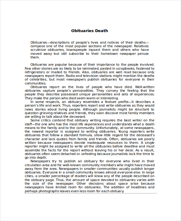 10+ Death Notice Templates