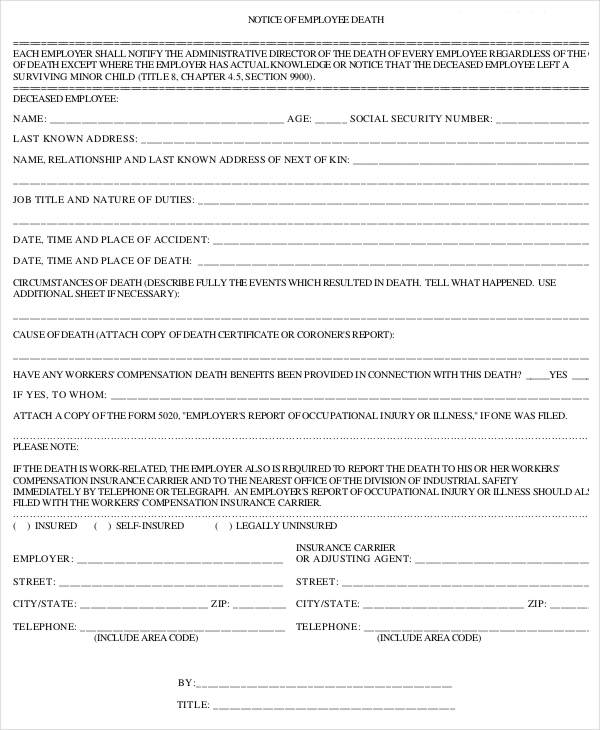 10+ Death Notice Templates