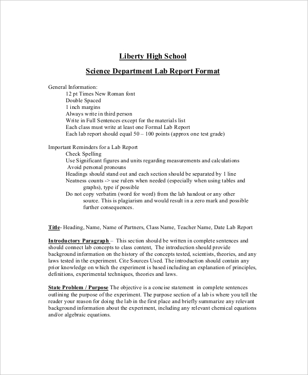 13+ Lab Report Templates - Free PDF, MS Word, Apple Pages, Google Docs ...