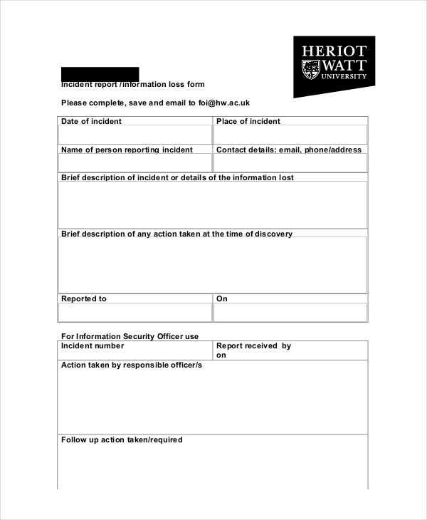 31+ Sample Incident Report Templates - PDF, Docs, Word